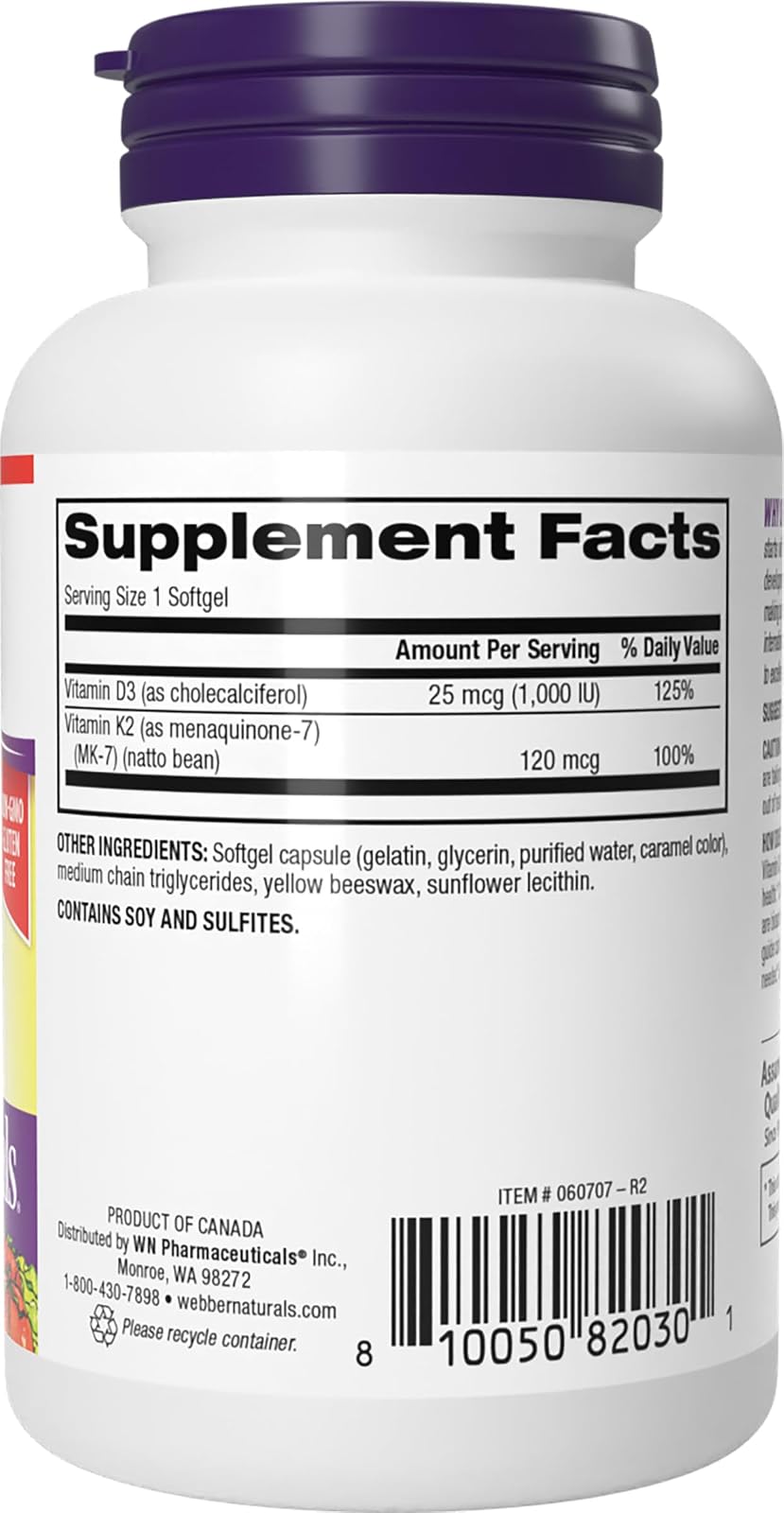 Webber Naturals vitamin D3 K2 formula