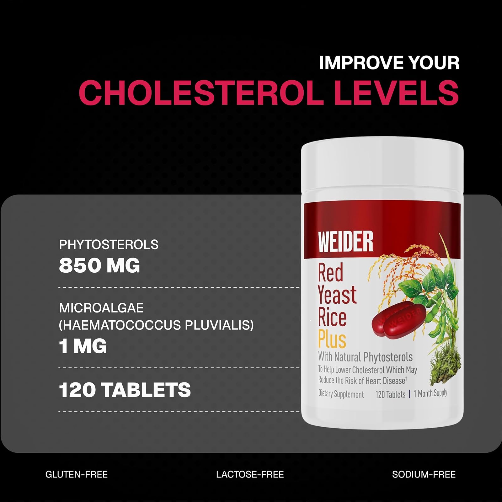 Weider Red Yeast Rice for healthy digestion