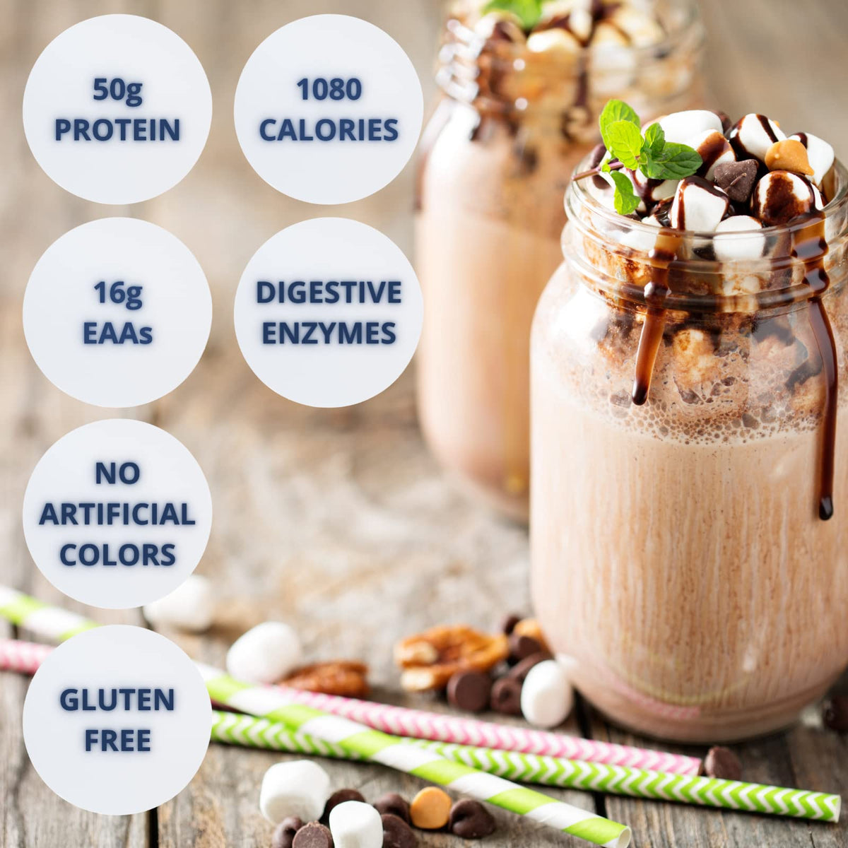 Weight gainers with 50g protein per serving