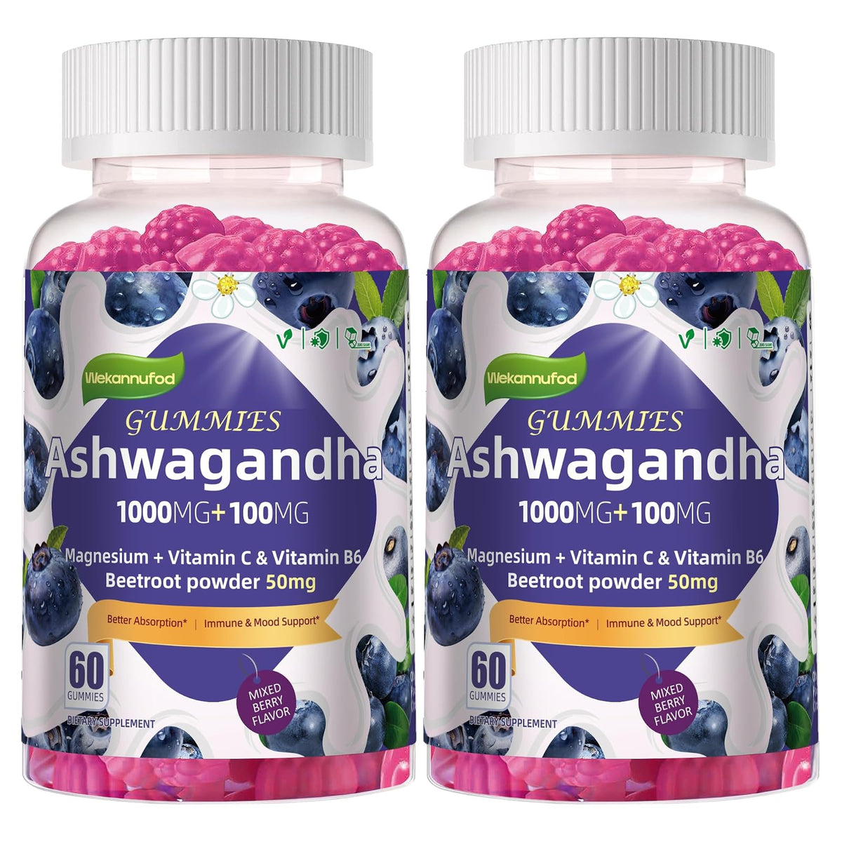 Wekannufod ashwagandha gummies for stress relief