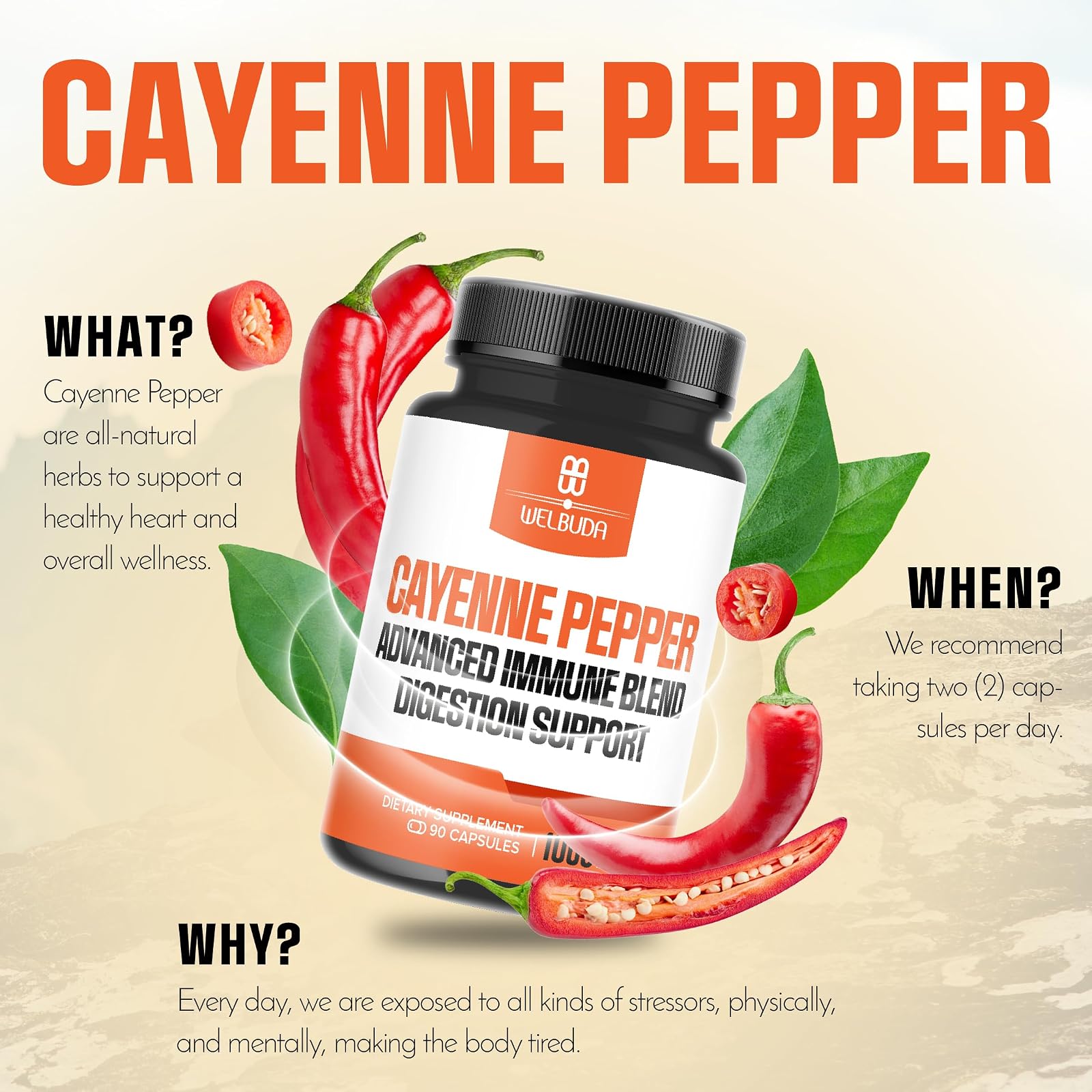 WELBUDA cayenne capsules for energy
