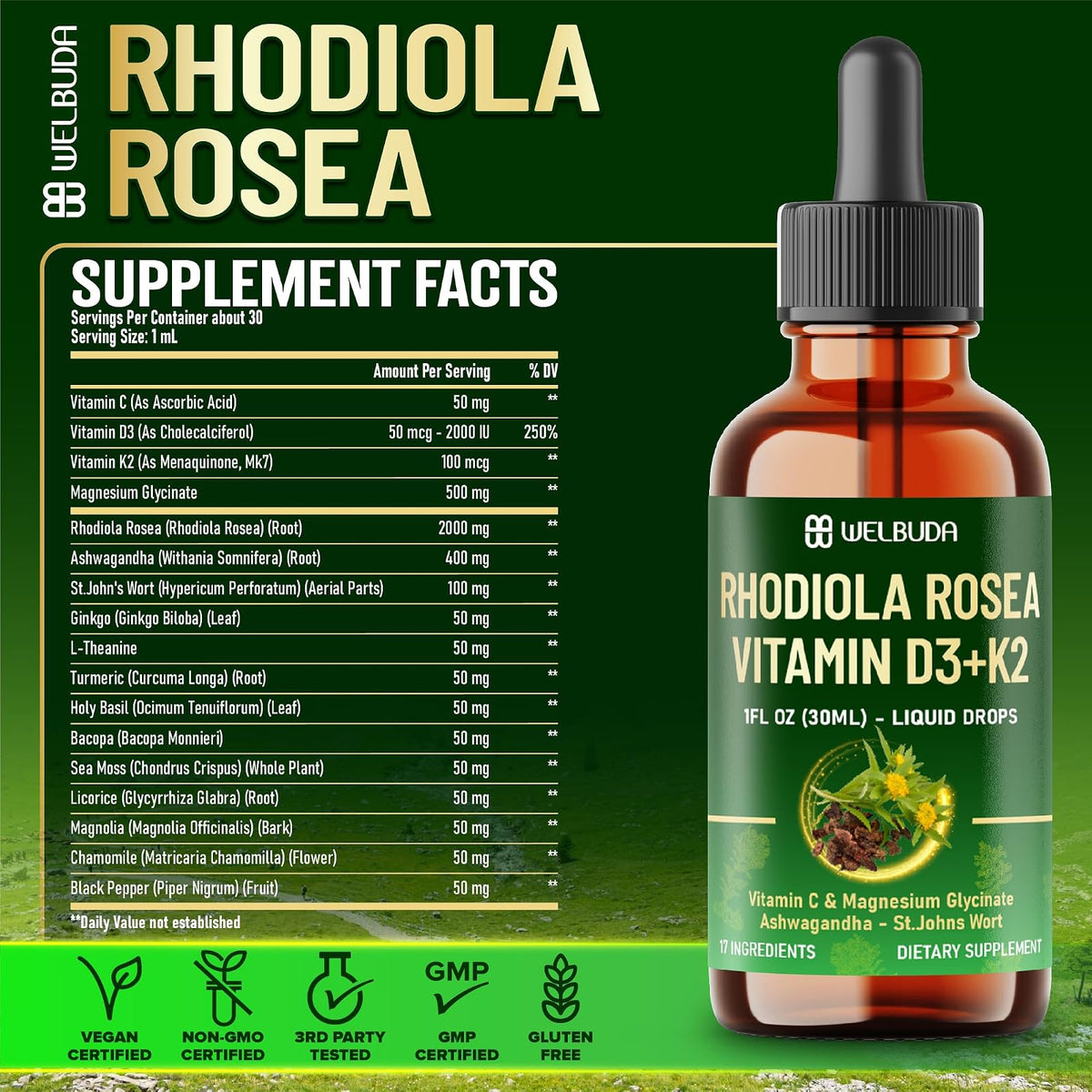 WELBUDA Rhodiola Rosea for wellness