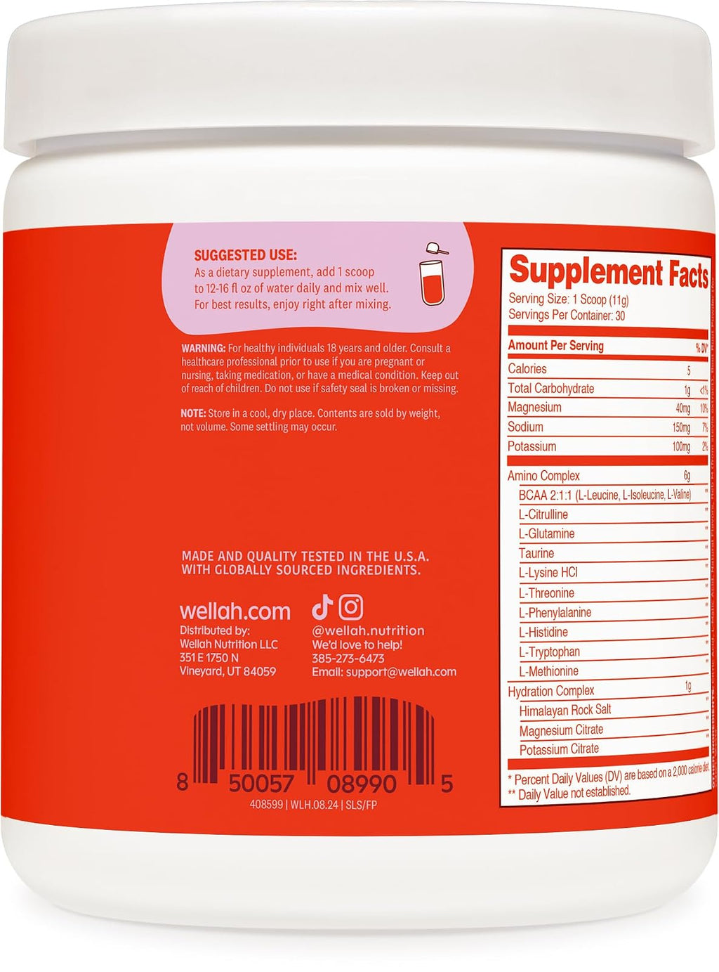 Wellah amino acids for post-workout support