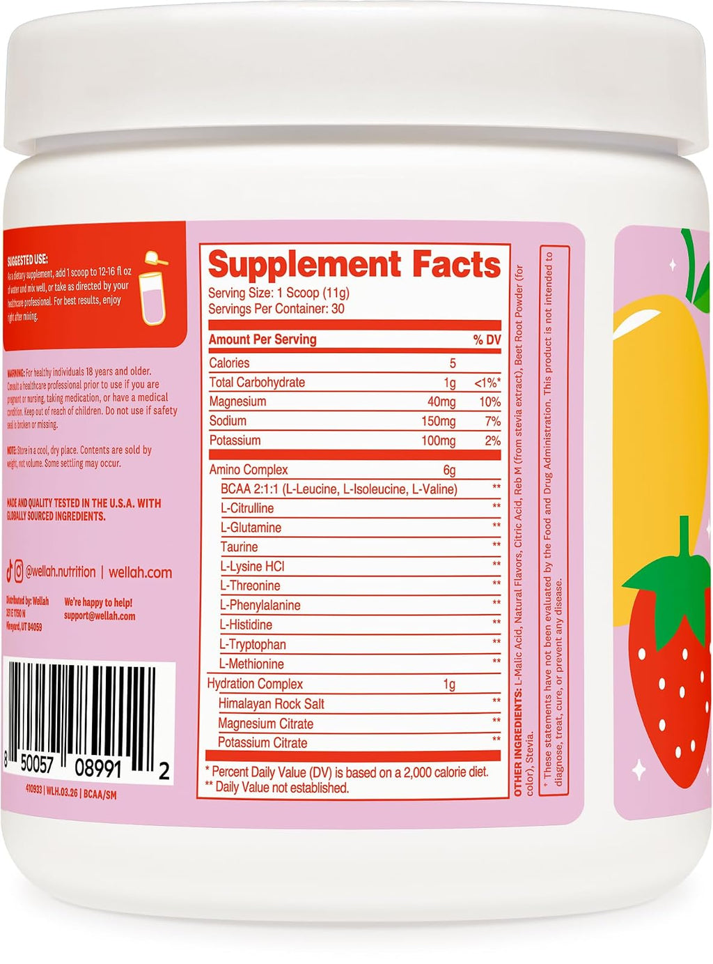 Wellah BCAAs for workout performance