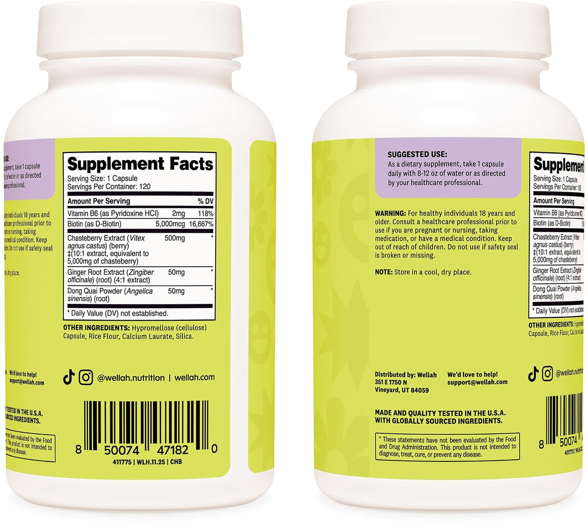 Wellah Chasteberry herbal supplement capsules