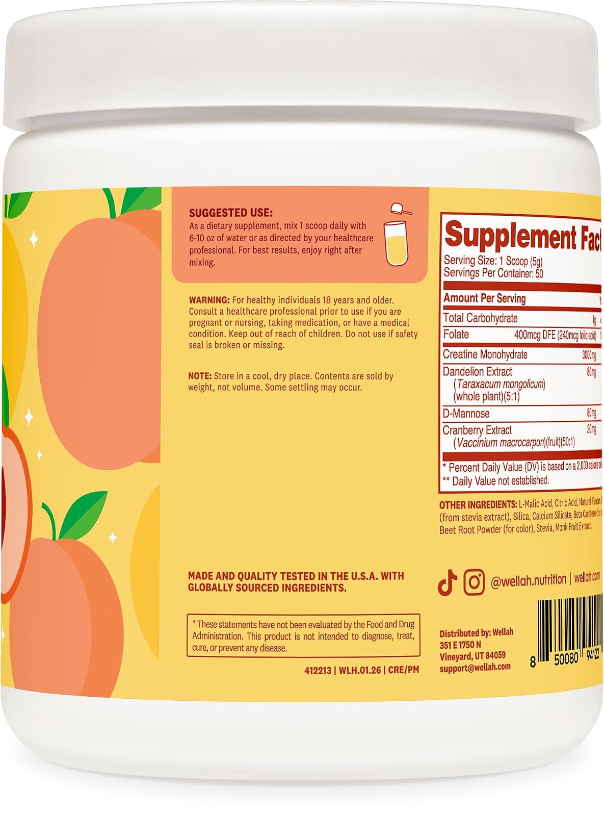 Wellah creatine for enhanced performance