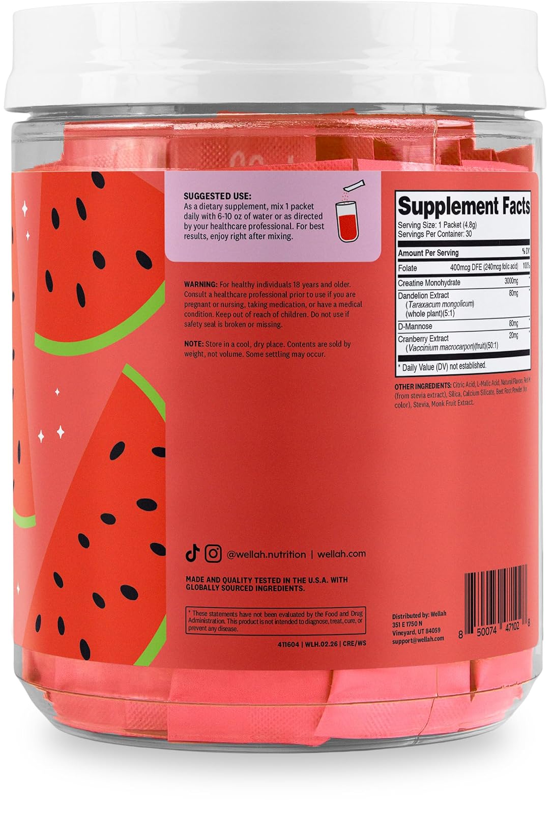Wellah creatine supports workout recovery