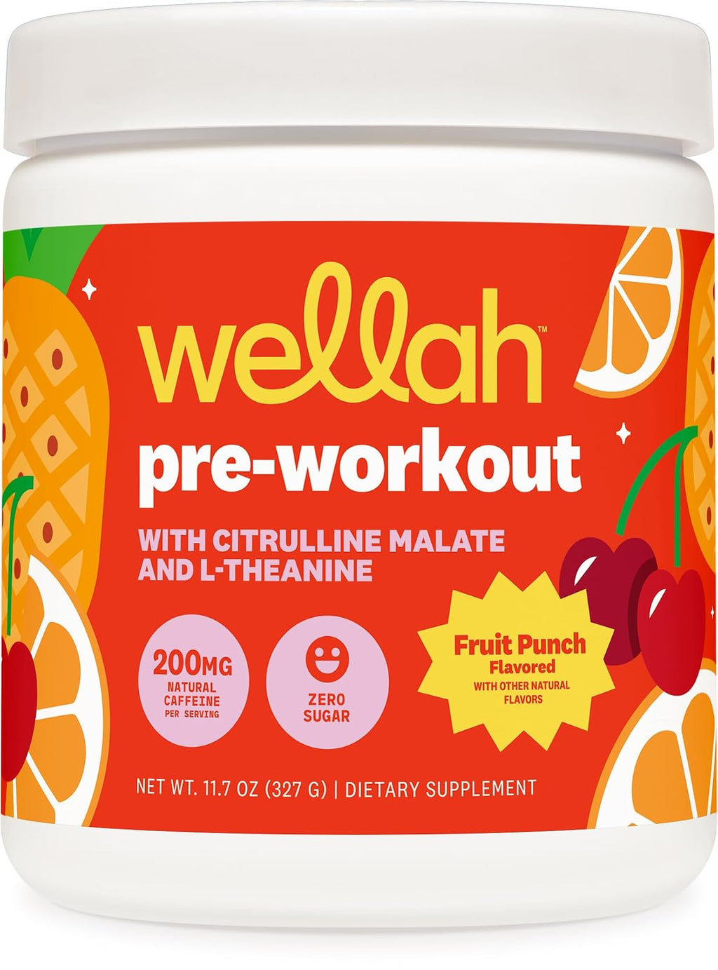 Wellah pre-workout drink mix fruit punch