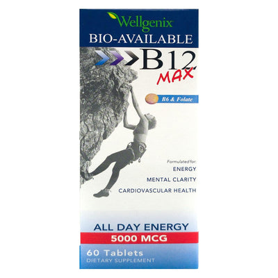 Wellgenix Bio-Available Sublingual B12 B6 Folate Vitamin Formulated for