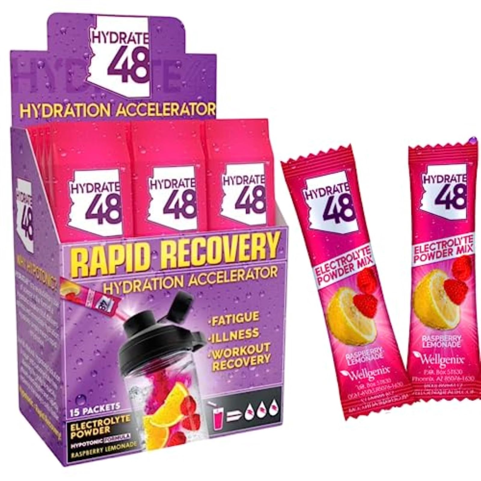 Wellgenix electrolyte powder raspberry lemonade