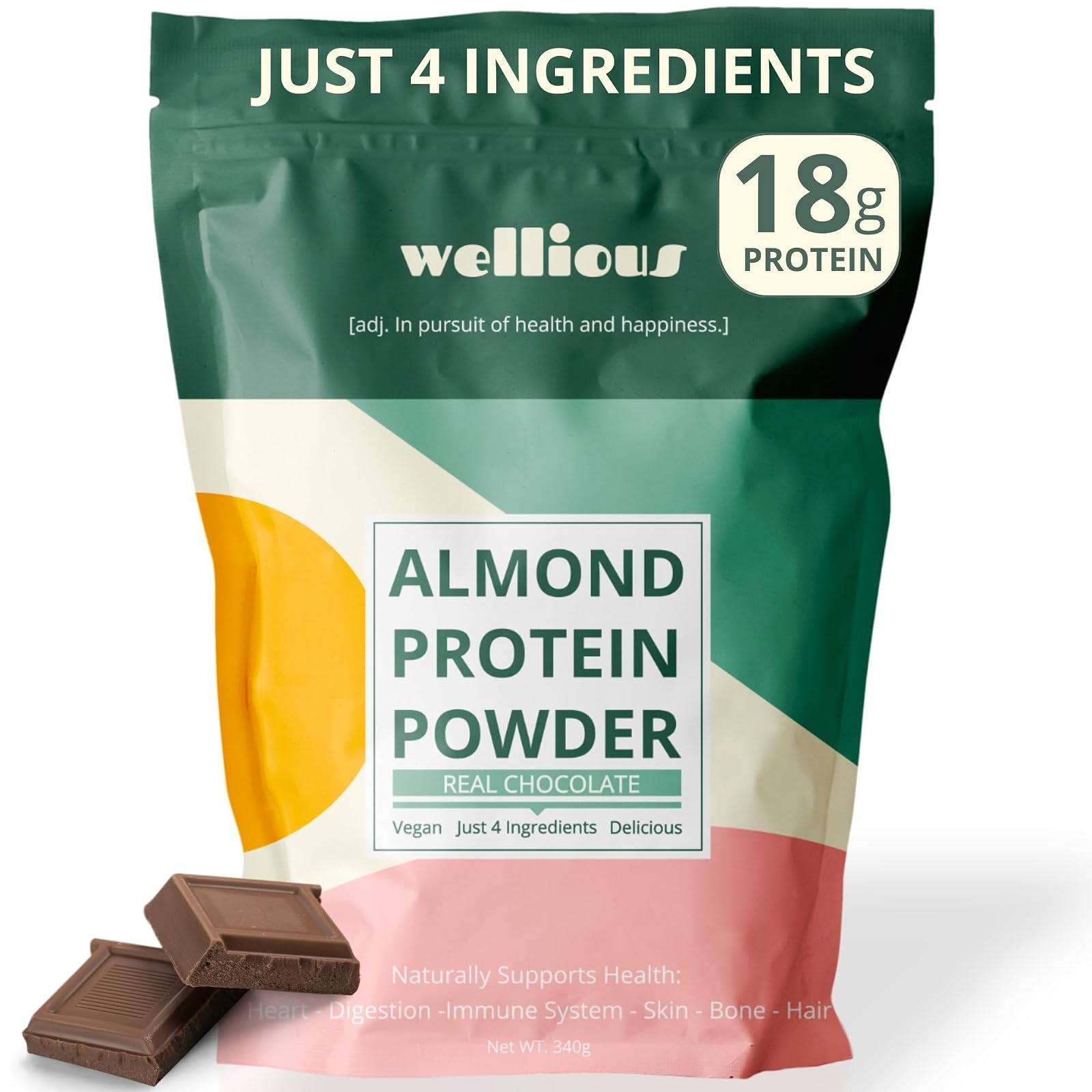 Wellious almond vegan protein powder