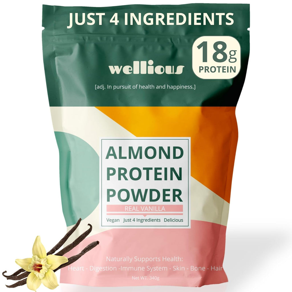 Wellious almond vegan protein powder