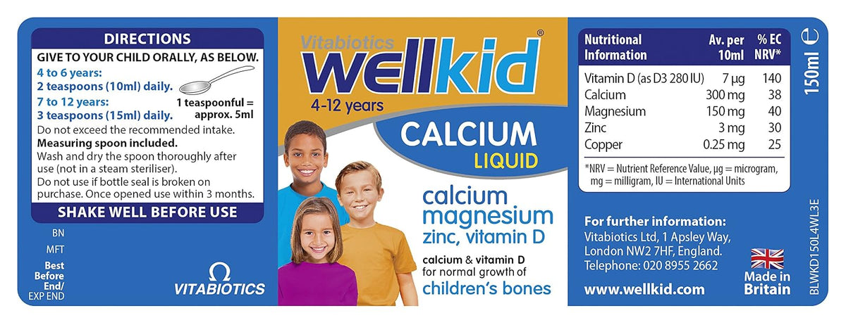 Wellkid calcium with essential vitamins