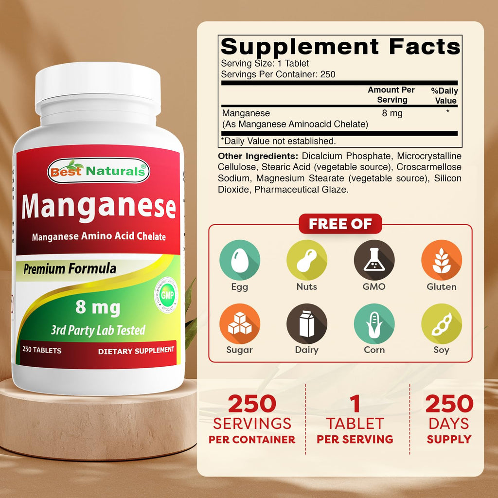 Wellness boost from manganese supplements