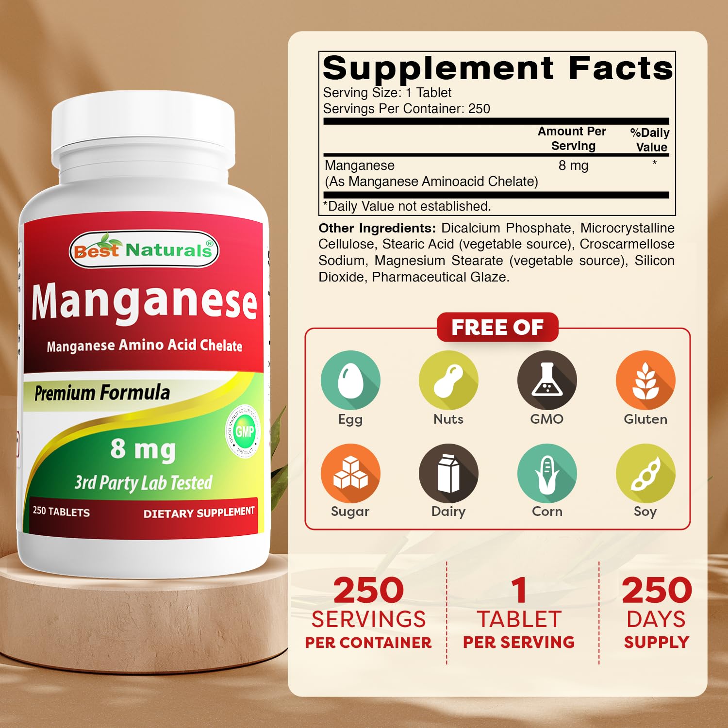Wellness boost from manganese supplements