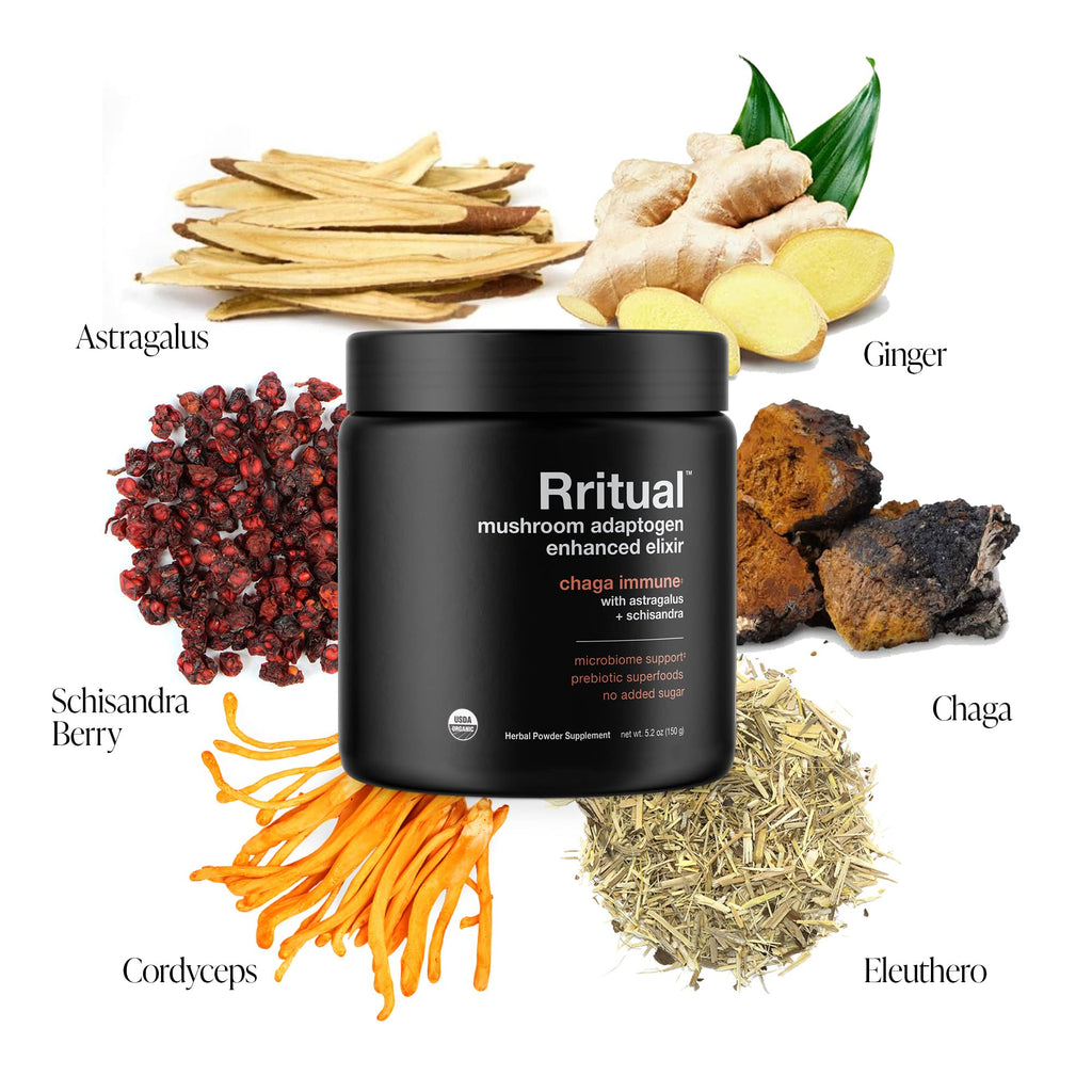 Wellness elixir with Chaga mushrooms