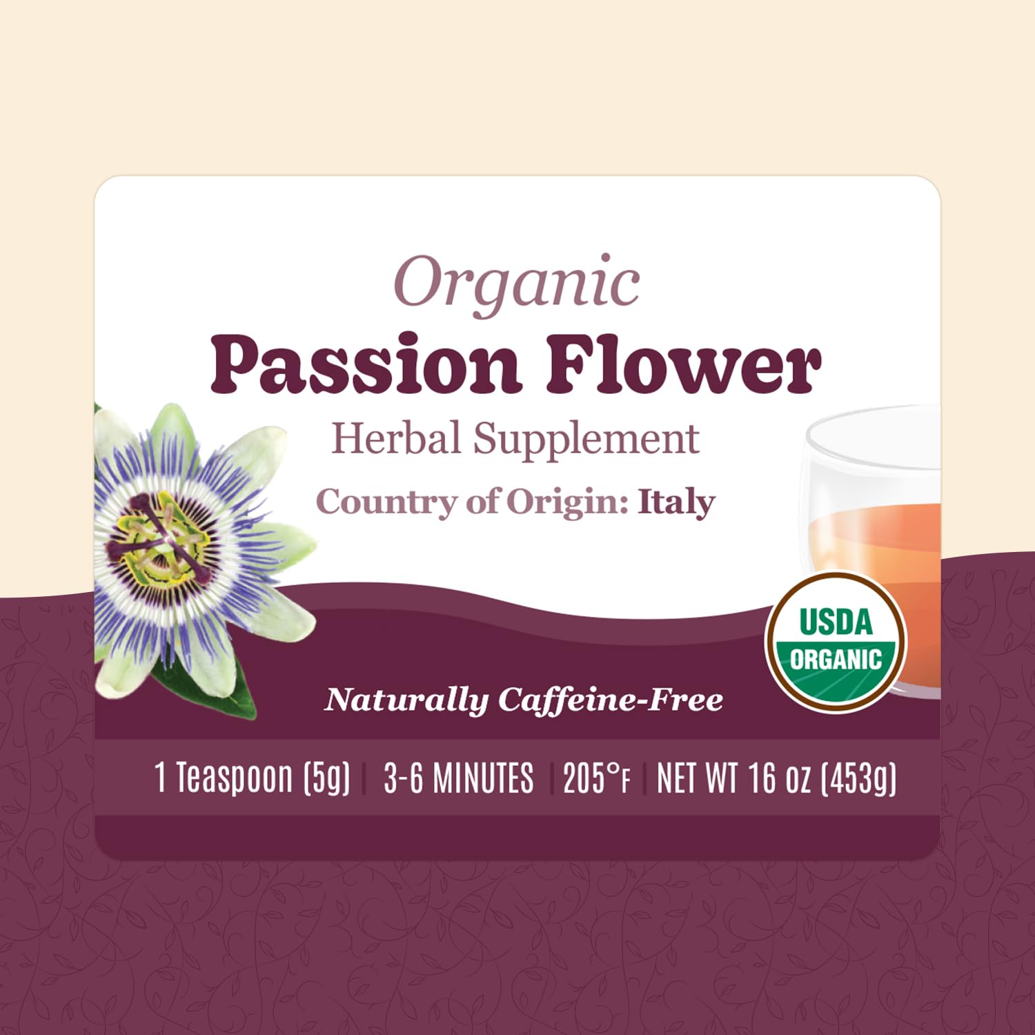 wellness-focused passion flower tea