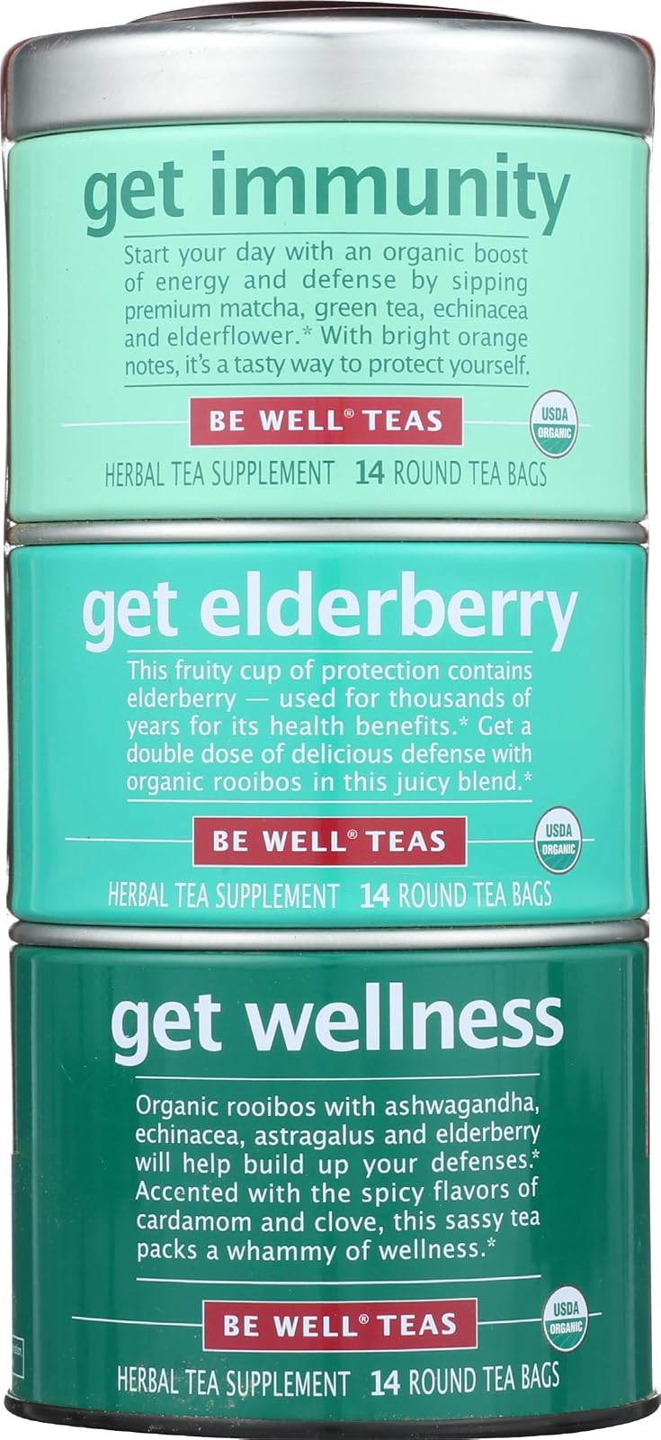 wellness herbal tea stackable tin
