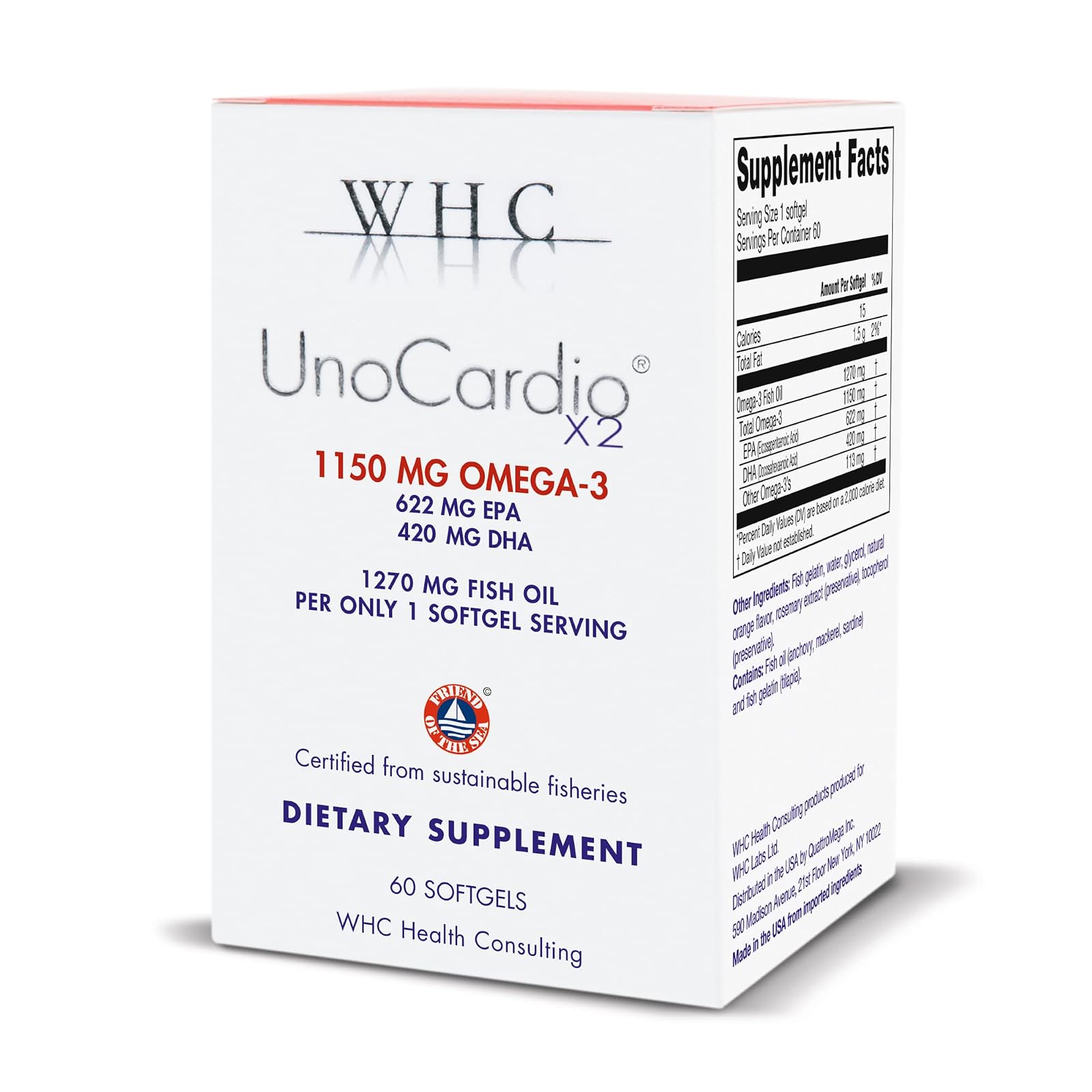 WHC fish oil softgels for heart health