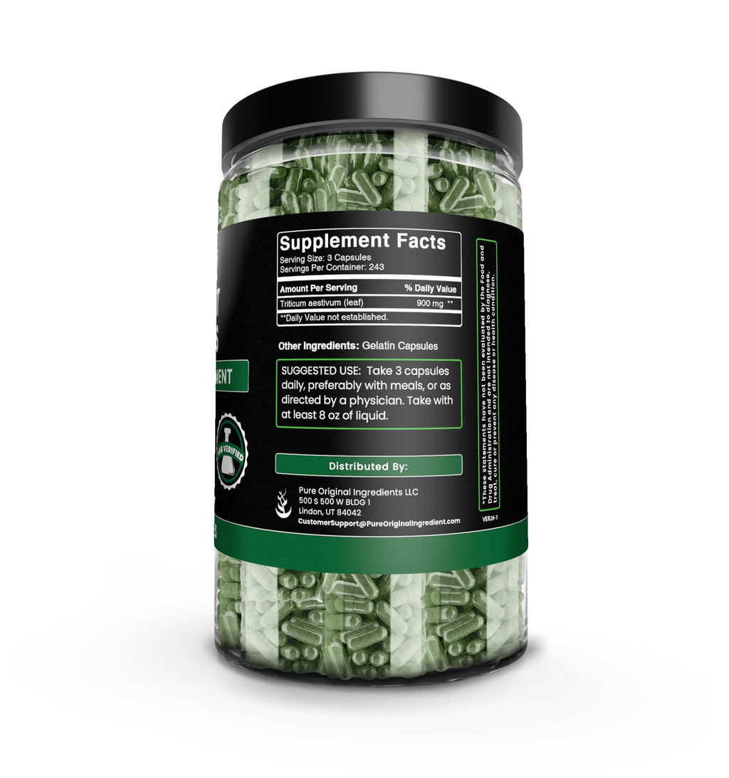 wheat grass capsules with no fillers