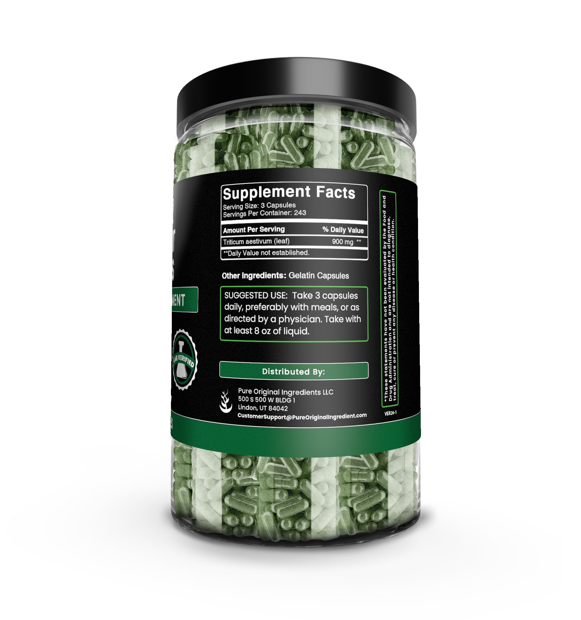 wheat grass capsules with no fillers