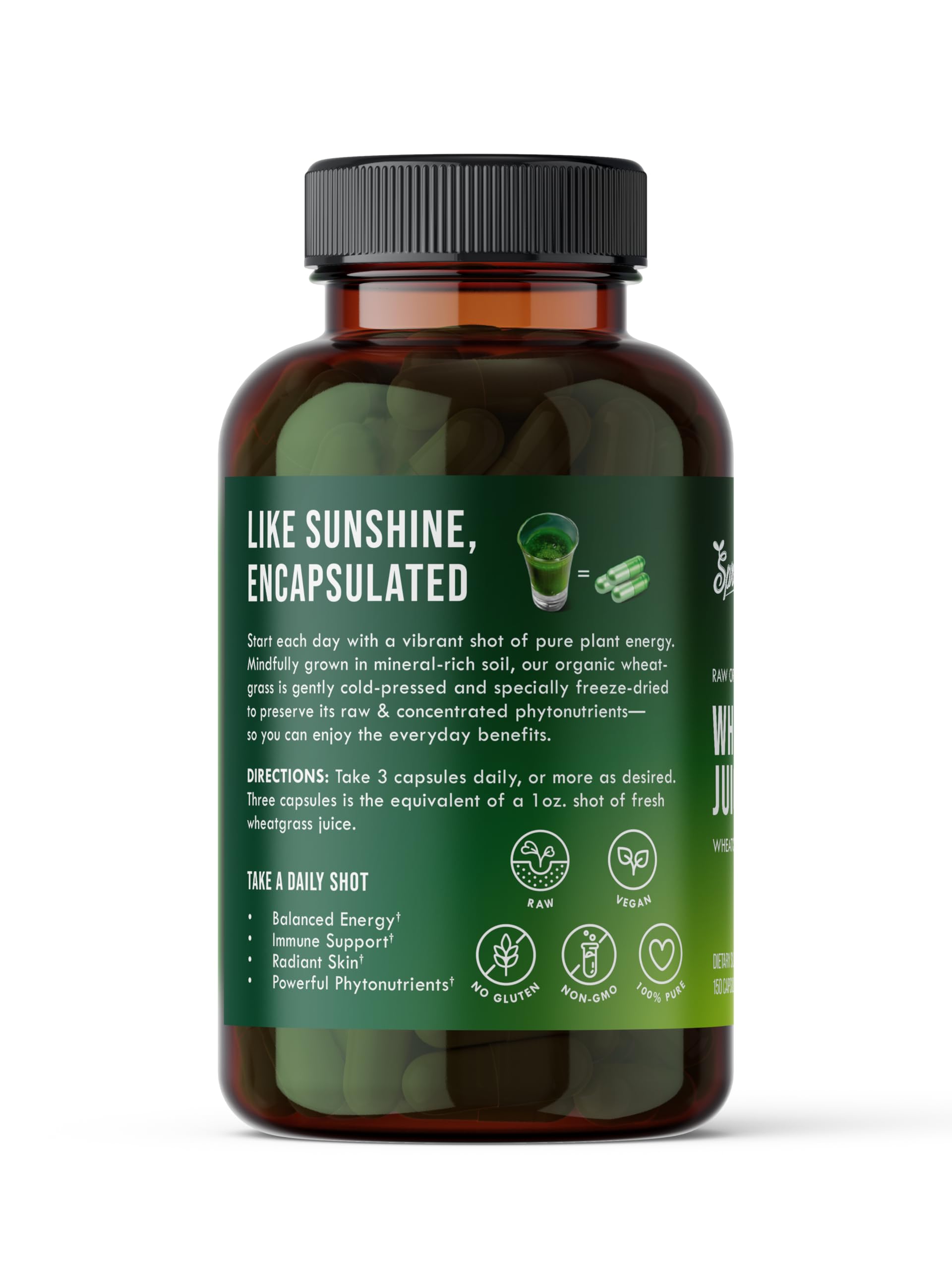wheatgrass capsules packed with vitamins
