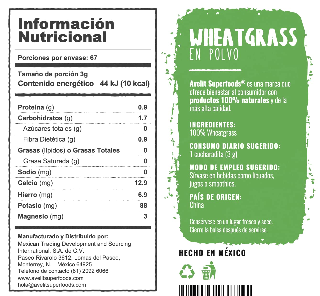 Wheatgrass powder rich in nutrients
