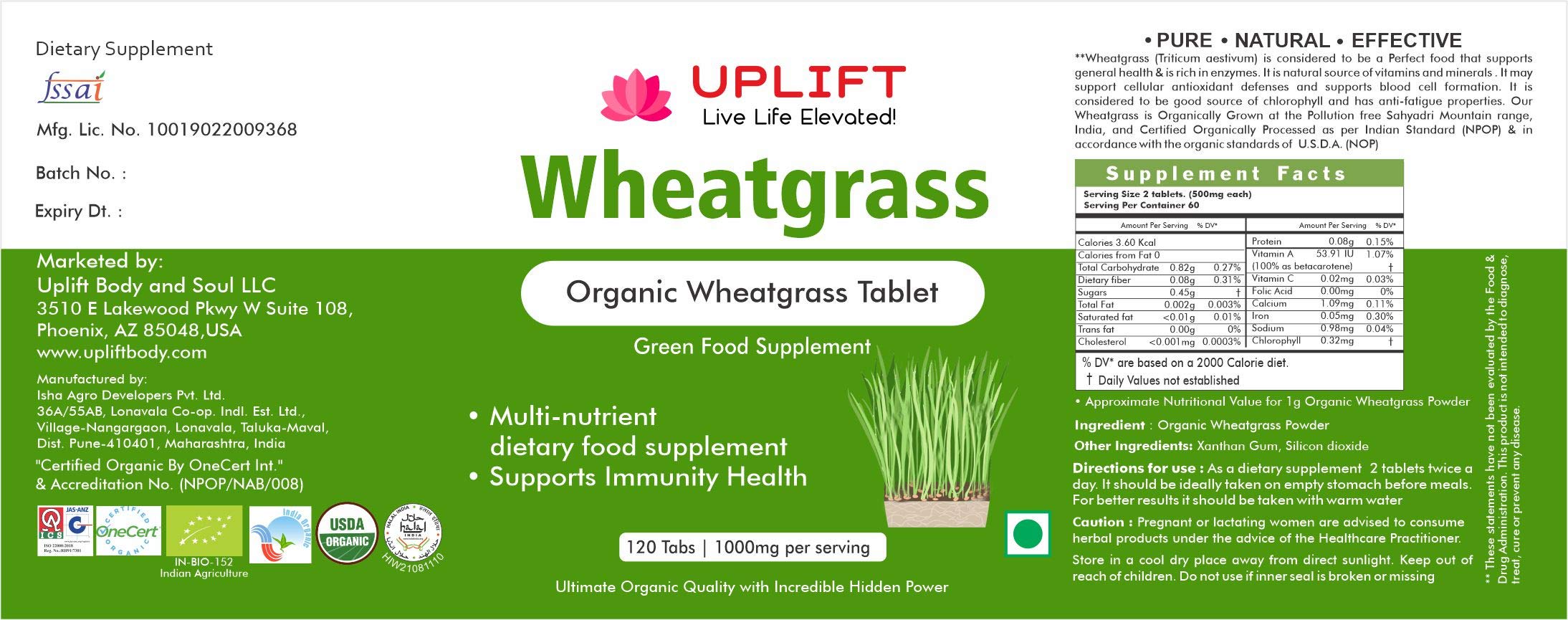 wheatgrass tablets for healthy lifestyle