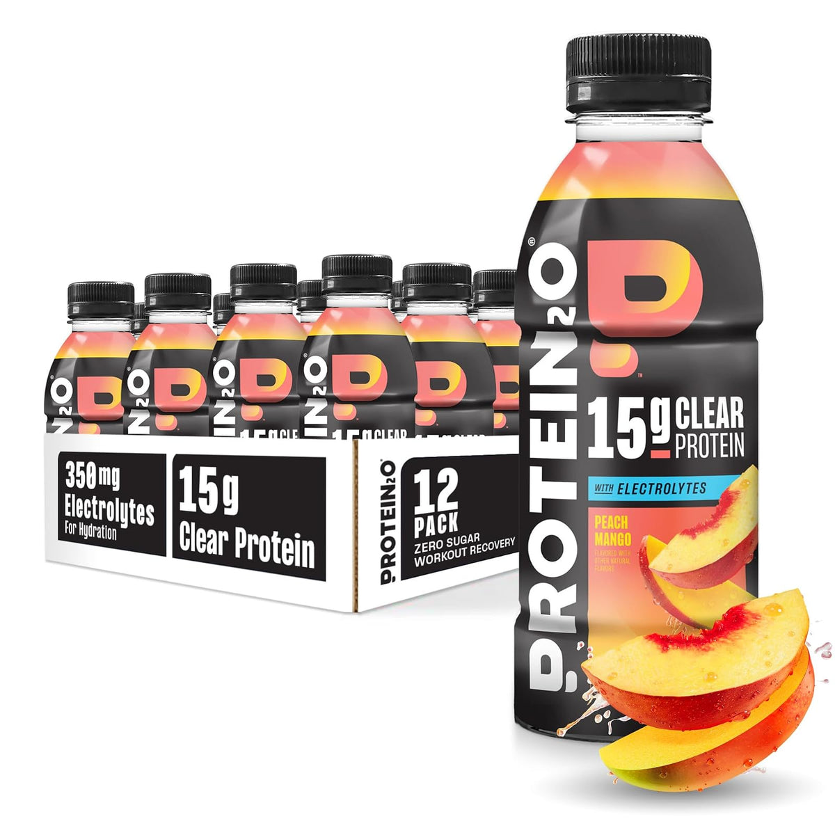whey protein infused water peach mango