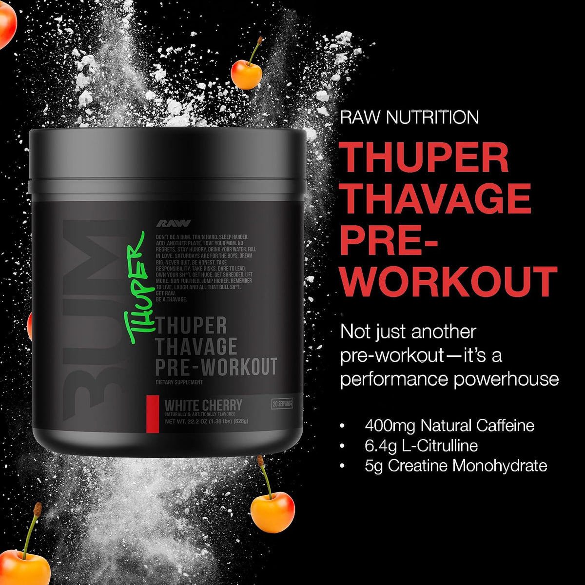 White cherry pre workout powder for endurance