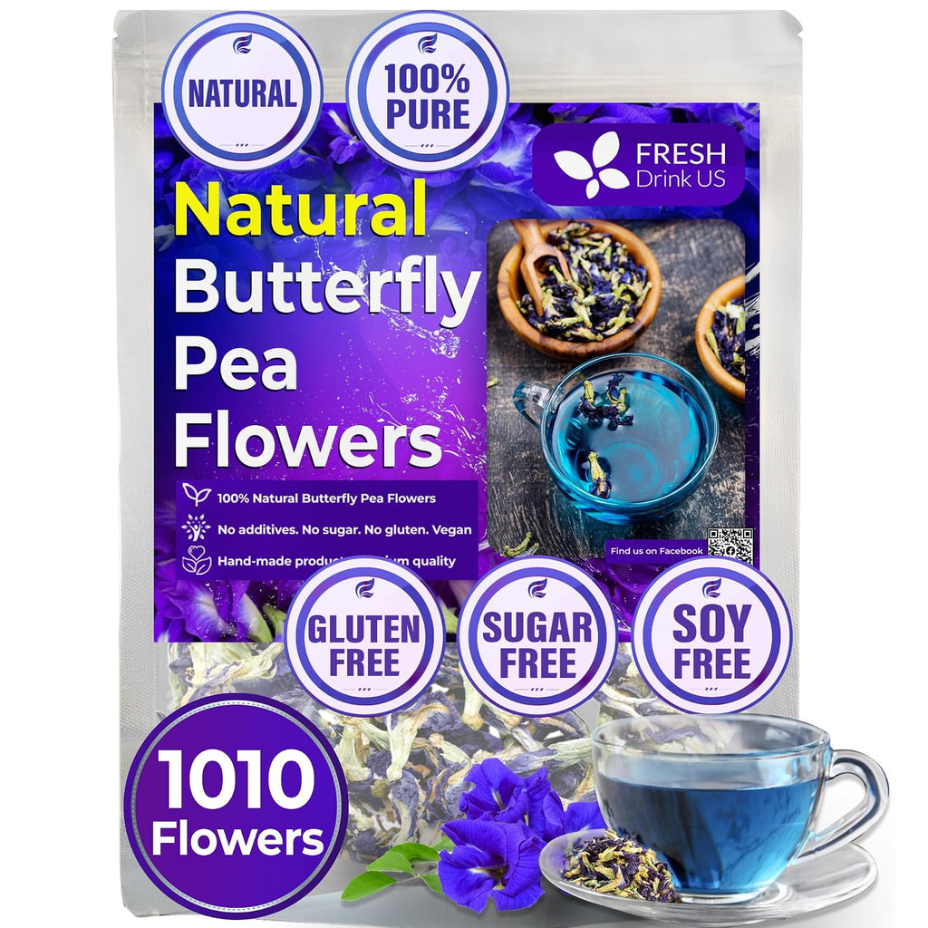 whole dried butterfly pea flowers