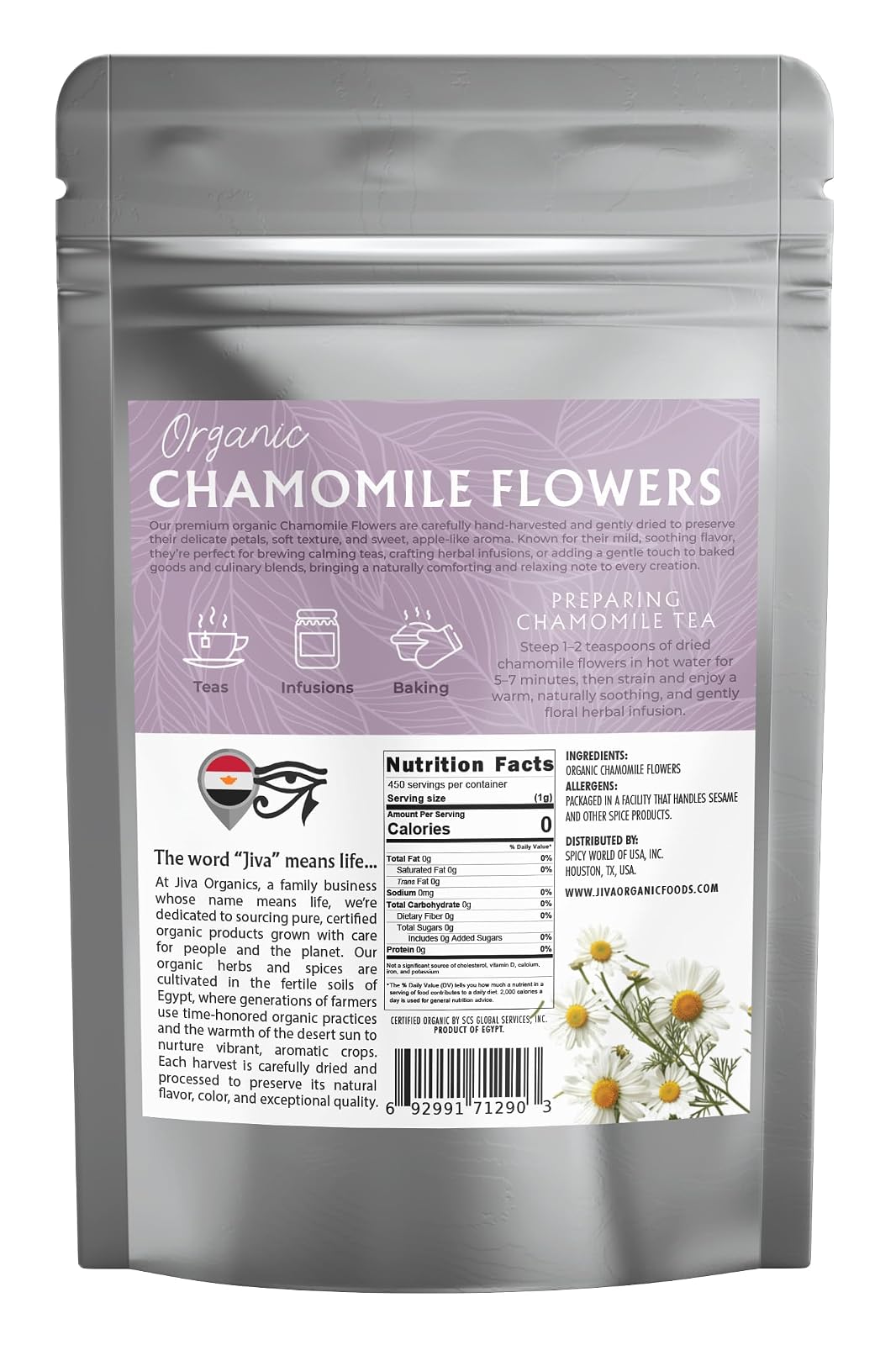 whole dried chamomile blossoms for tea