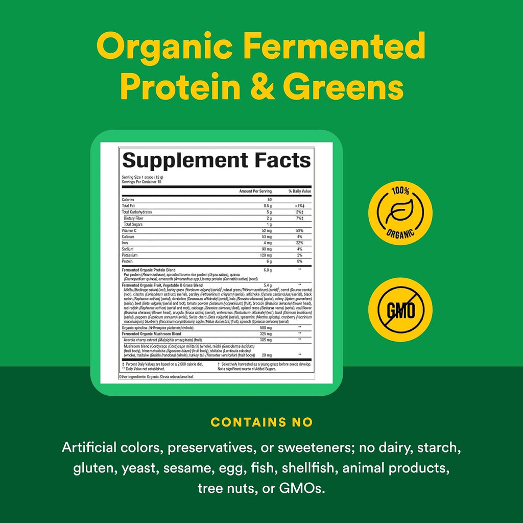 Whole Earth & Sea greens powders
