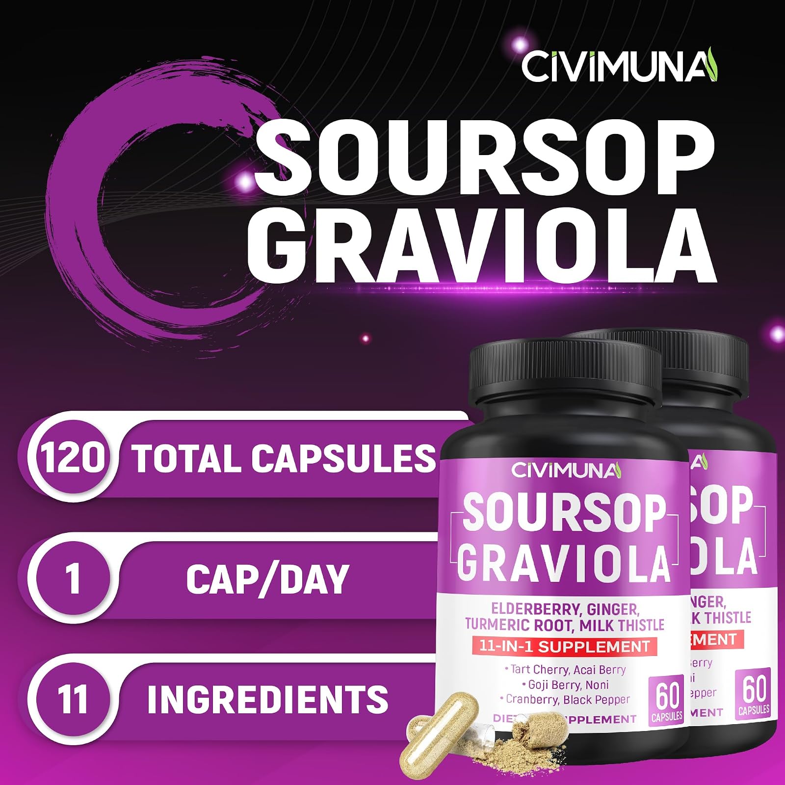 Whole food multivitamin capsules for vitality