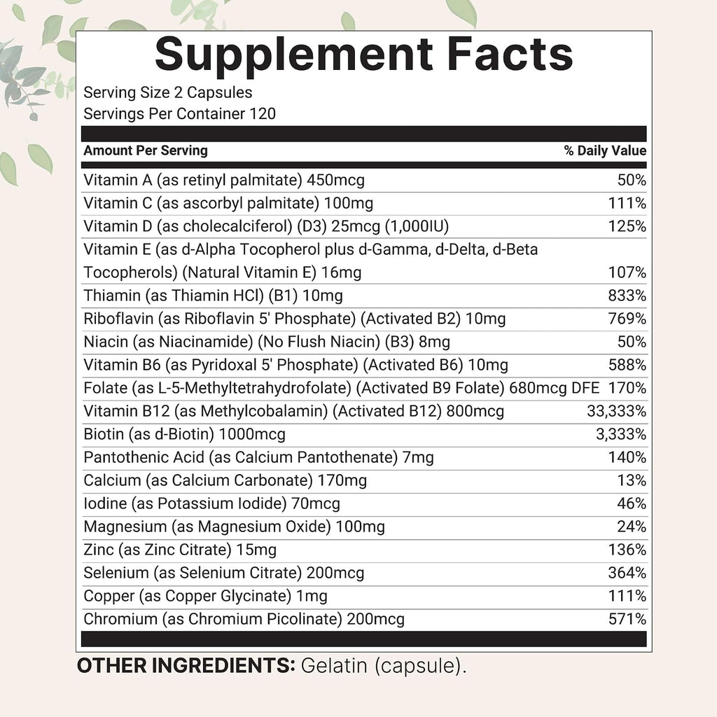 Whole food multivitamin capsules