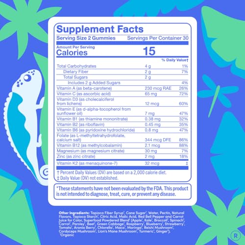 Whole food multivitamin for active teens