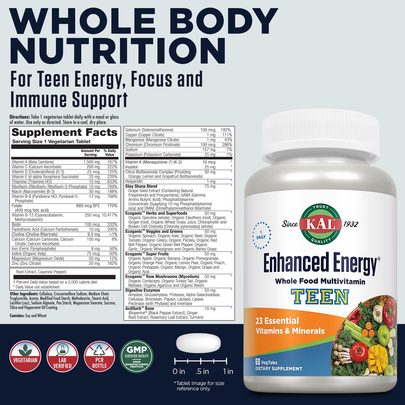 whole food multivitamin for active teens