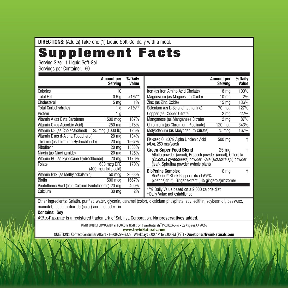 Whole food multivitamin for daily health