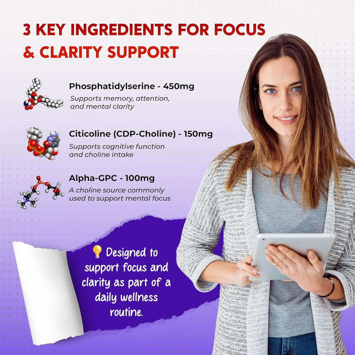 Whole food multivitamin for enhanced focus