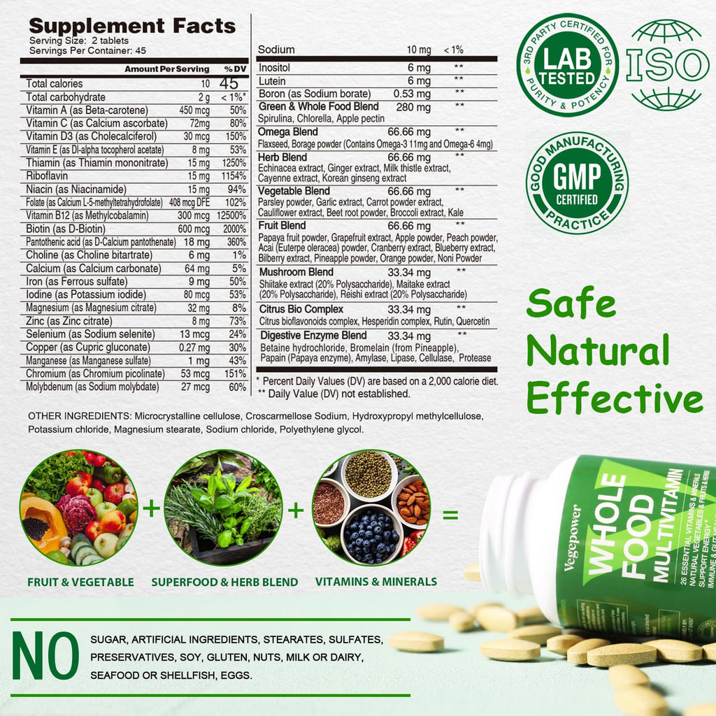 Whole food multivitamin for men