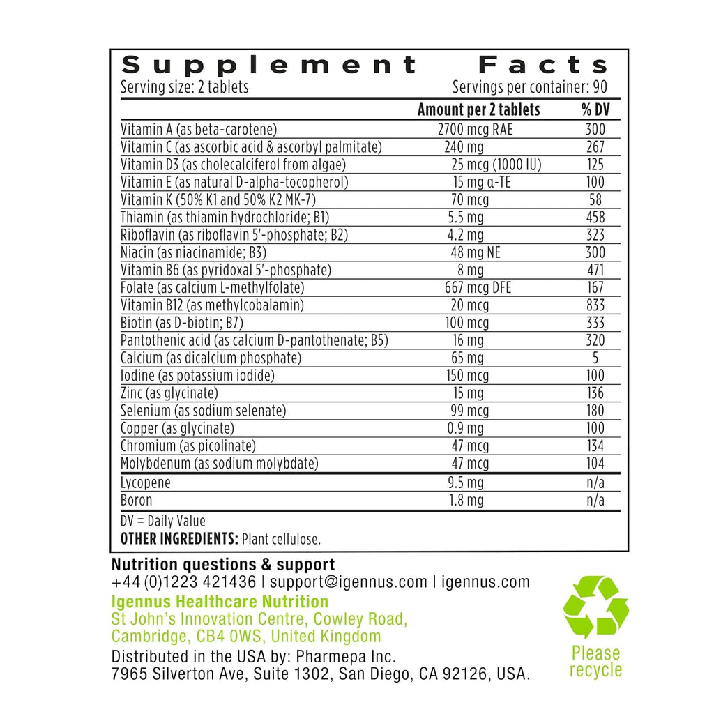 Whole food multivitamin for natural energy