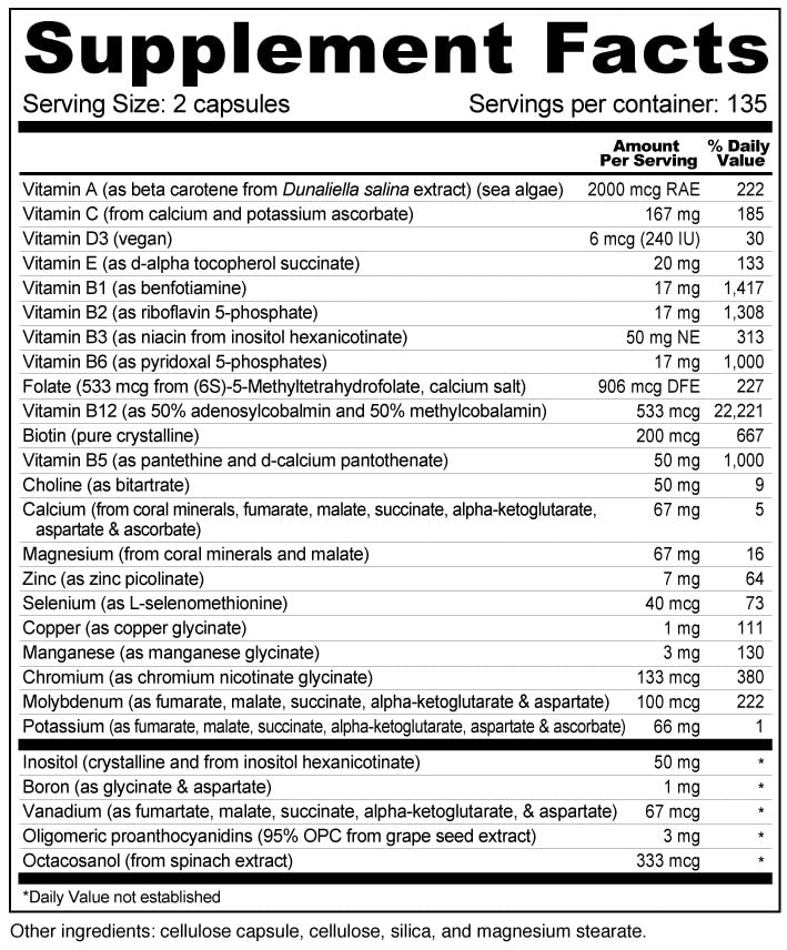 Whole food multivitamin for optimal health