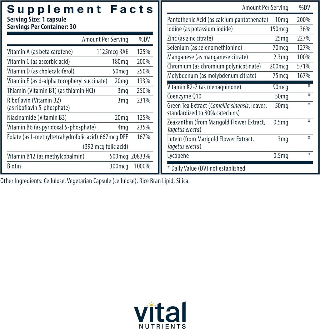 Whole food multivitamin for optimal nutrition