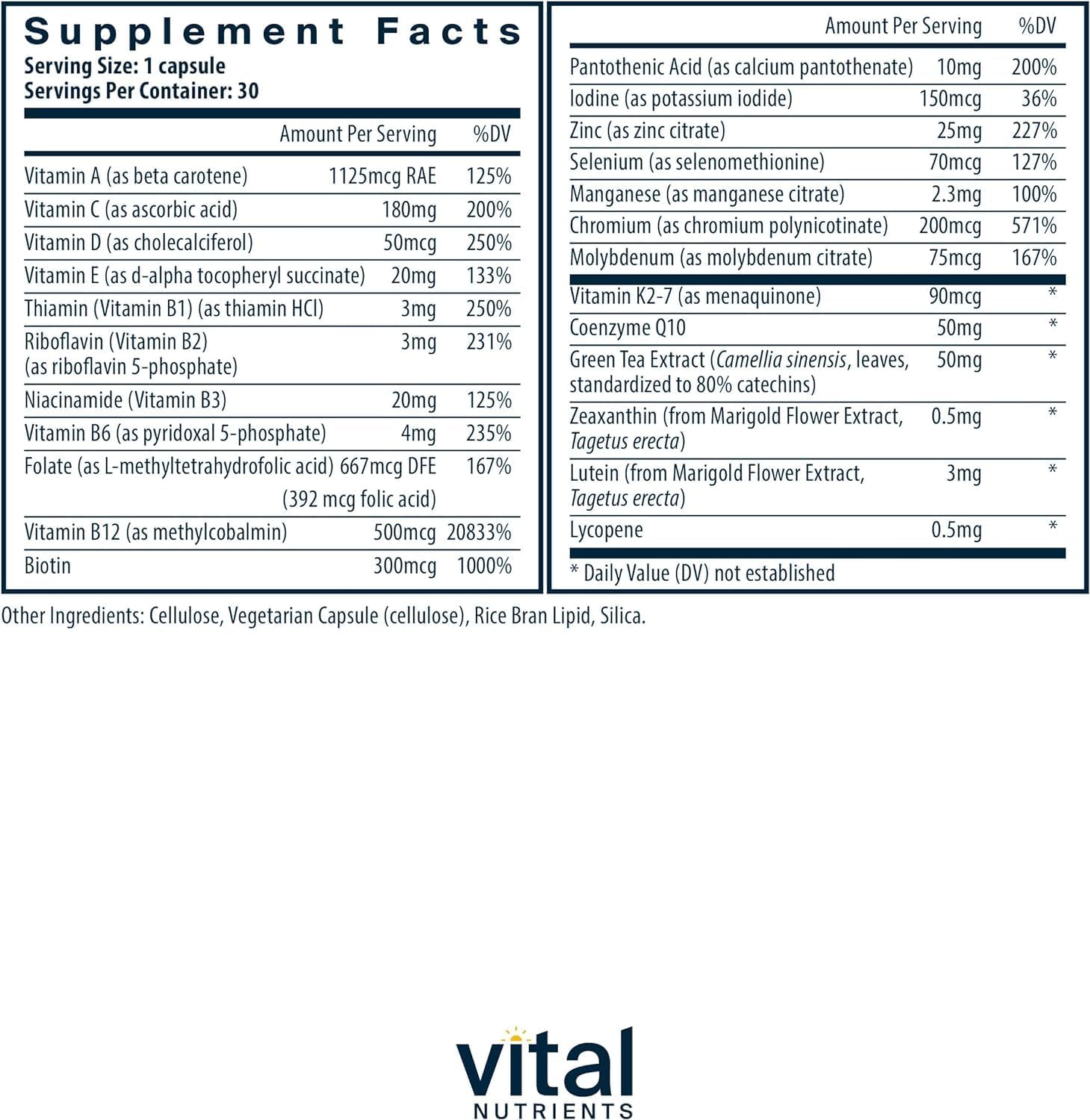 Whole food multivitamin for optimal nutrition