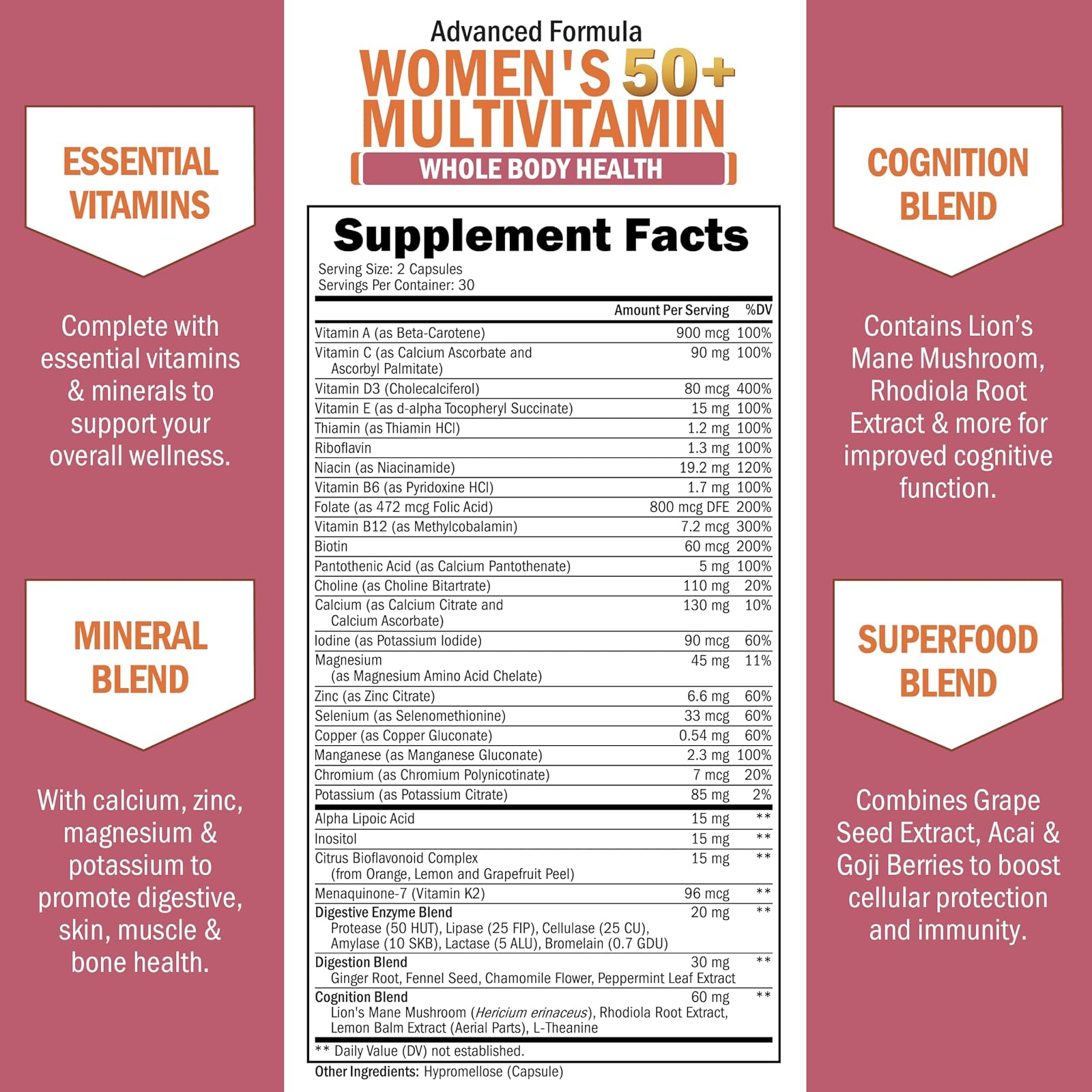 Whole food multivitamin for women