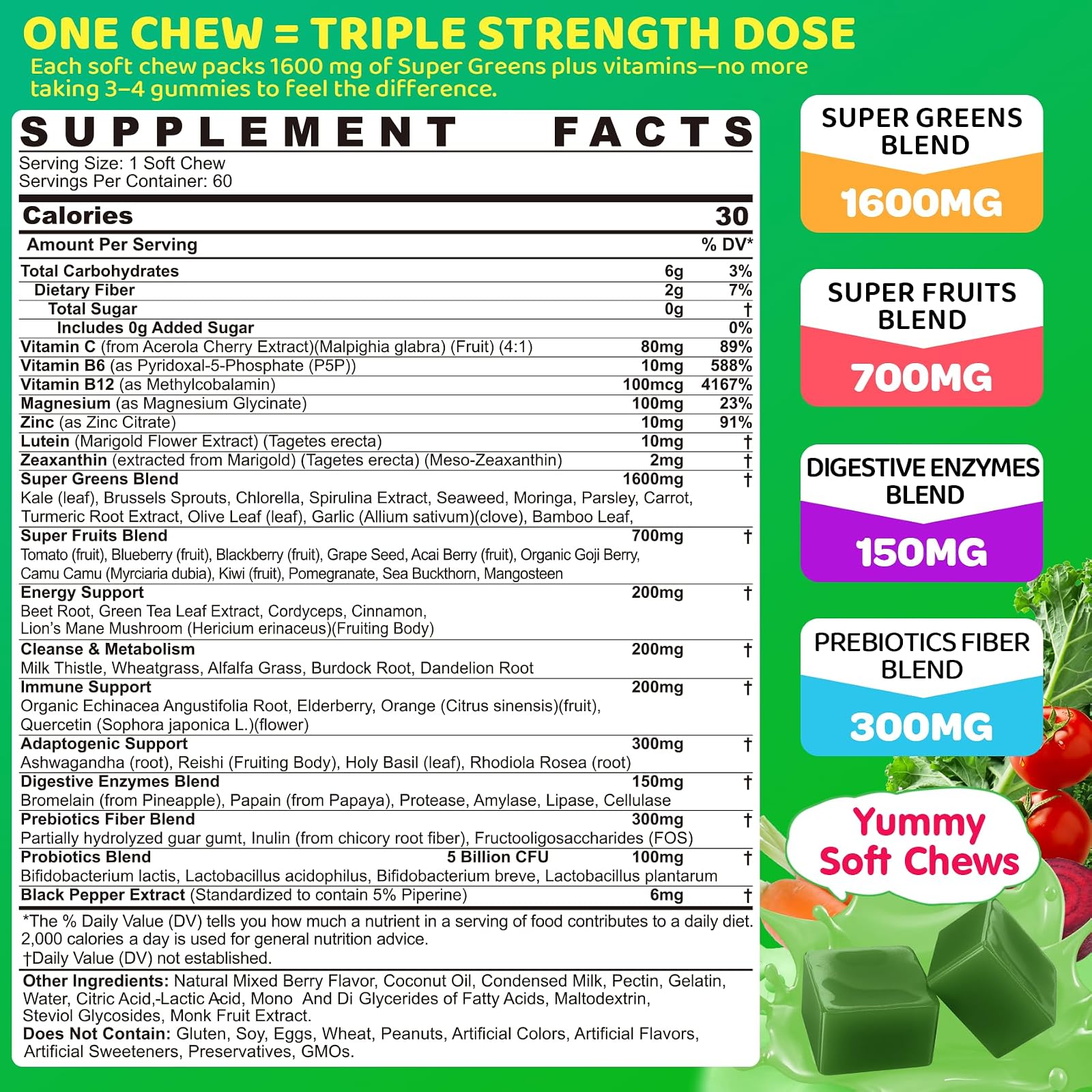 Whole food multivitamin gummy supplement