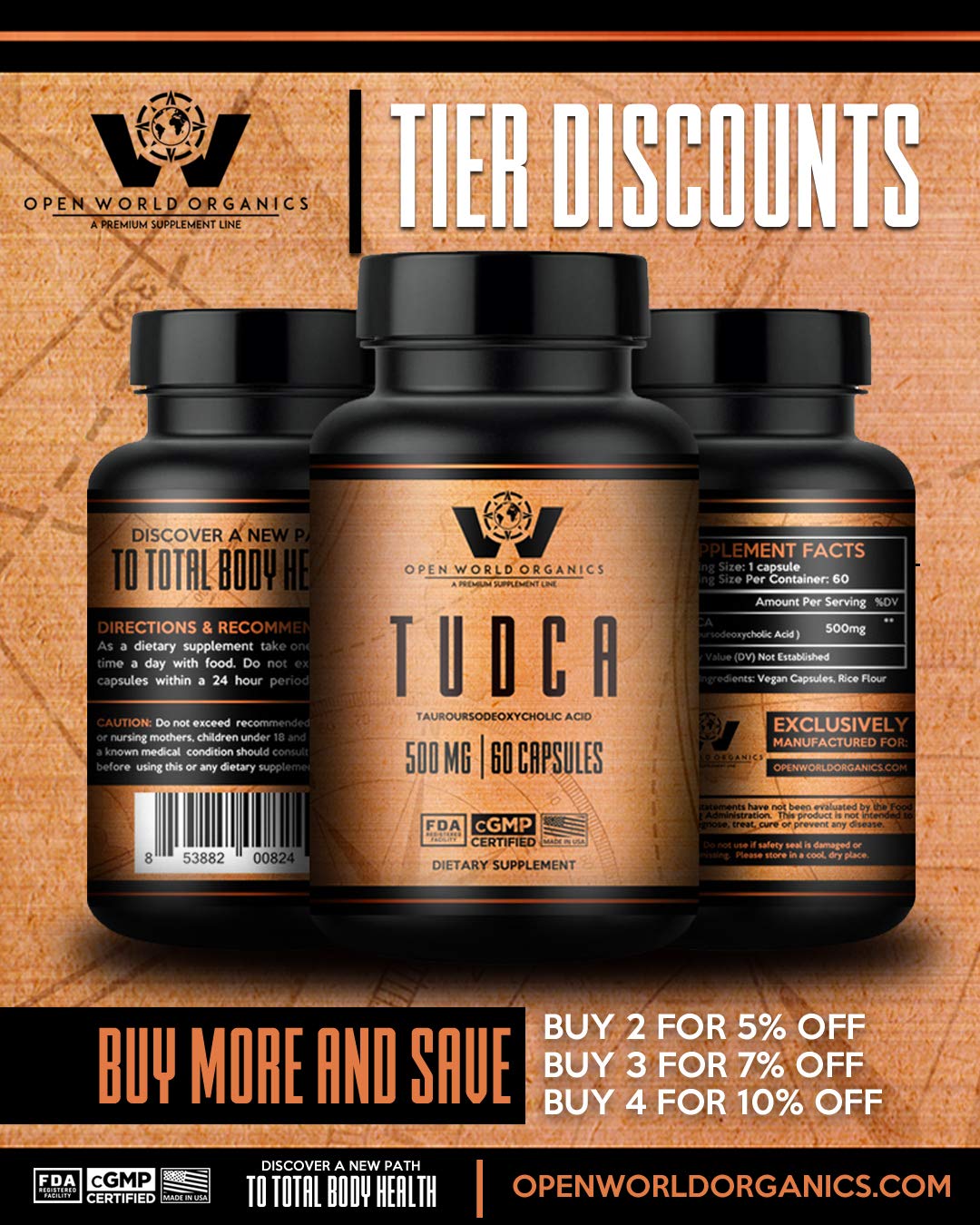 whole food multivitamin TUDCA 500 mg