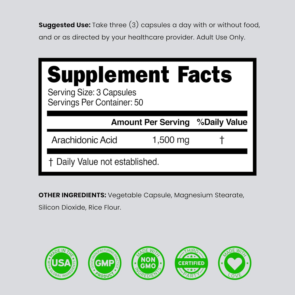 whole food multivitamin with Arachidonic Acid