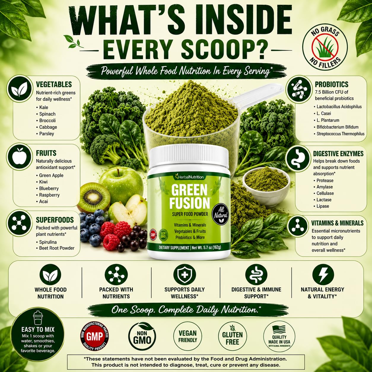 Whole food multivitamin with fruits and vegetables