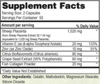Whole food multivitamin with sheep placenta